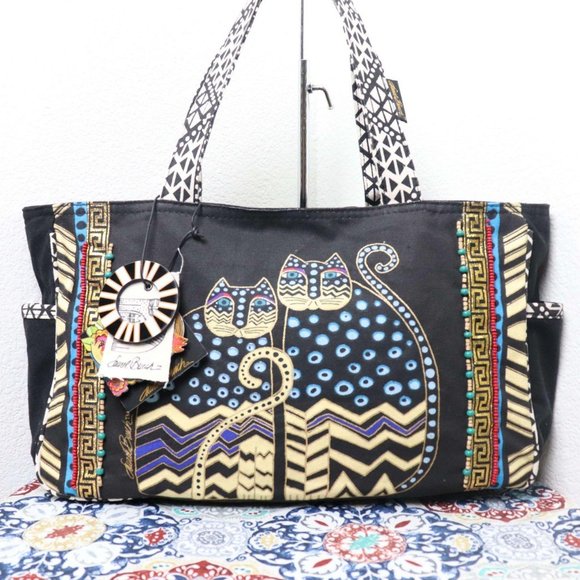 Laurel Burch | Bags | Laurel Burch Polka Dot Canvas Tote Bag Medium ...